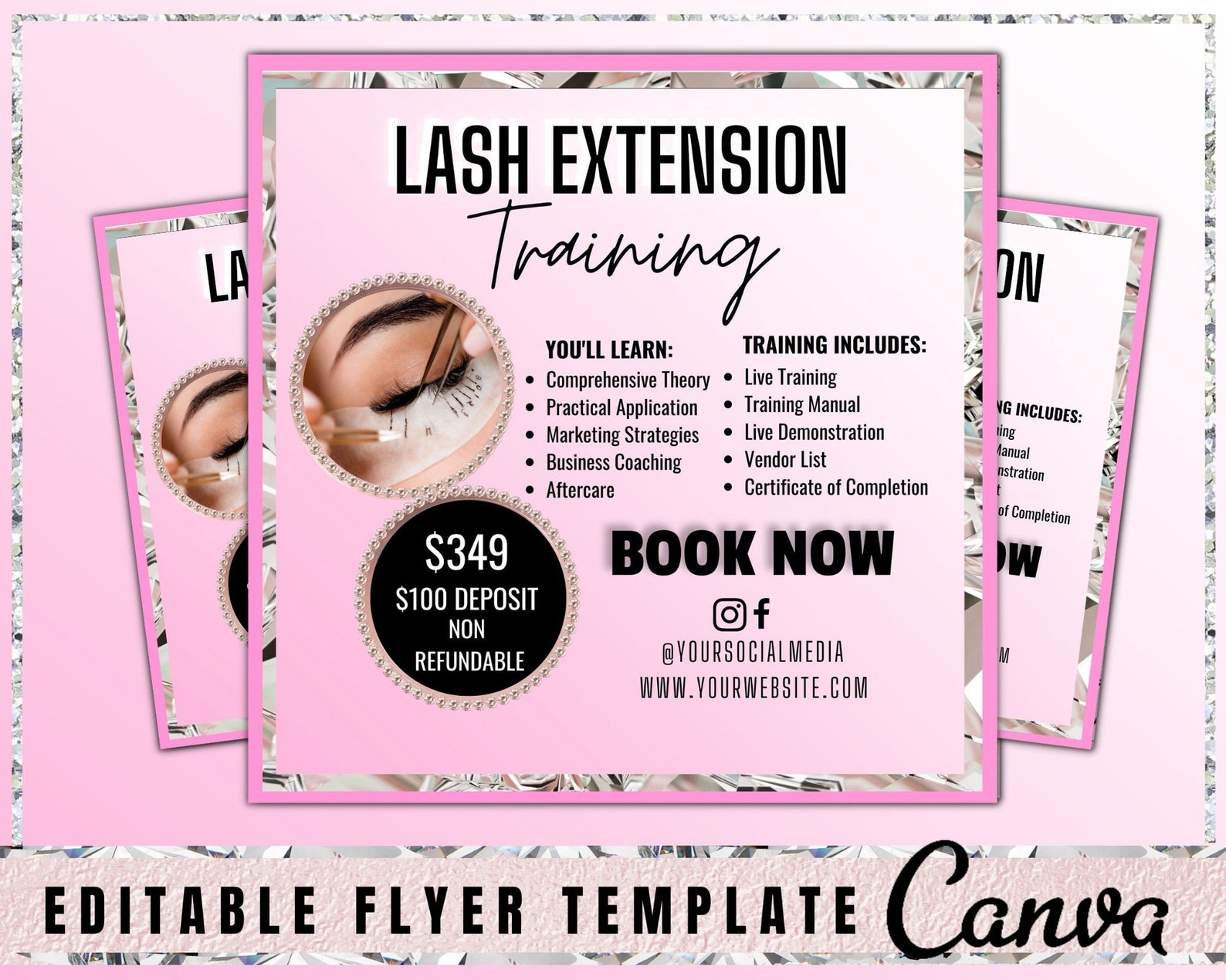 Lash Training Flyer, Lash Templates, Lash Flyers, Lashes, Flyers for ...