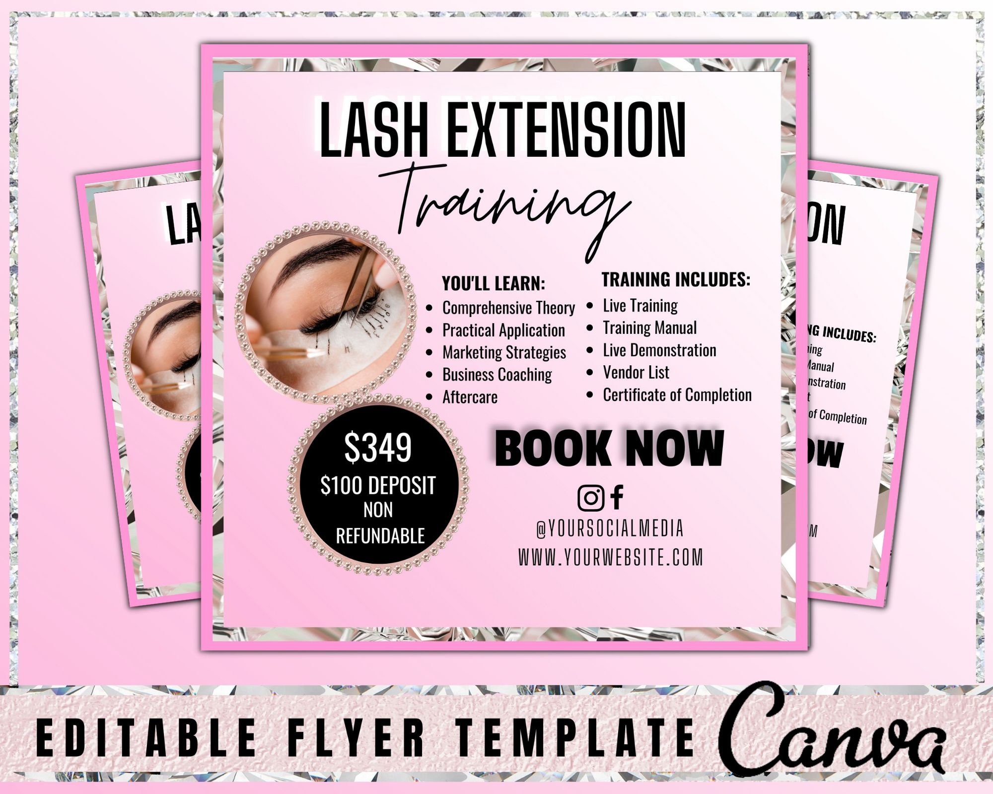Lash Training Flyer, Lash Templates, Lash Flyers, Lashes, Flyers for ...