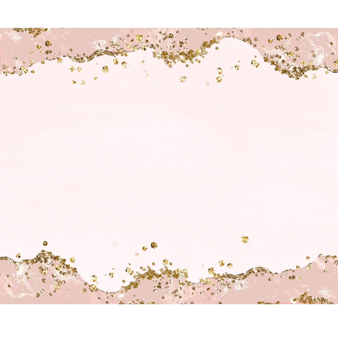 Pink Watercolor Gold Square Clipart | Glitter Border Frame | Pink Gold ...