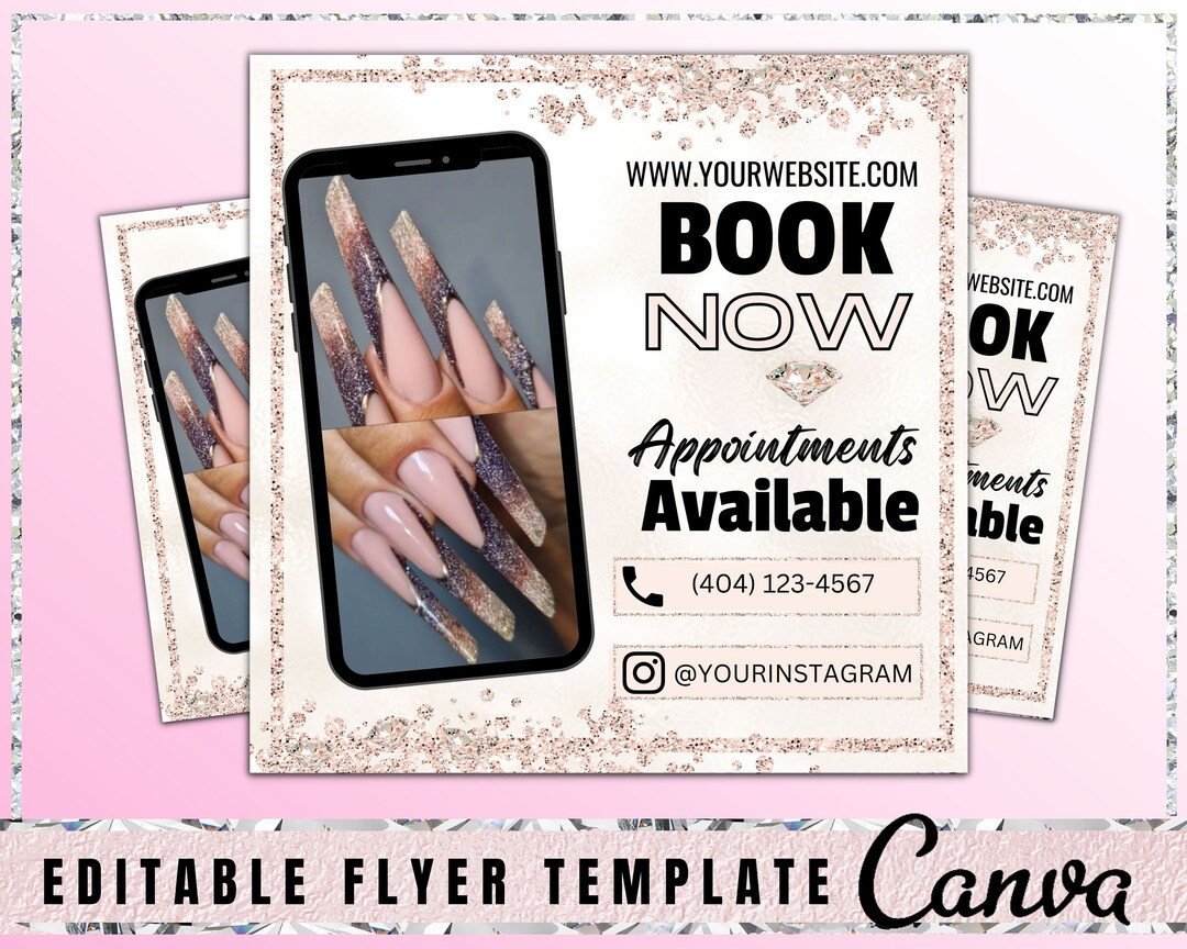 Editable Book Now Flyer | DIY Appointments Available Booking Template ...