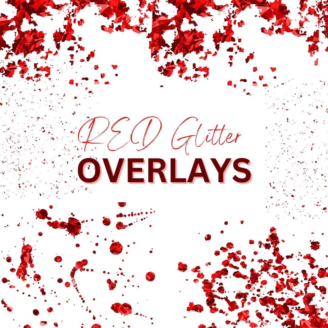 Red Glitter Overlay, Red Overlays, Red Elements, Glitter Overlays RED ...