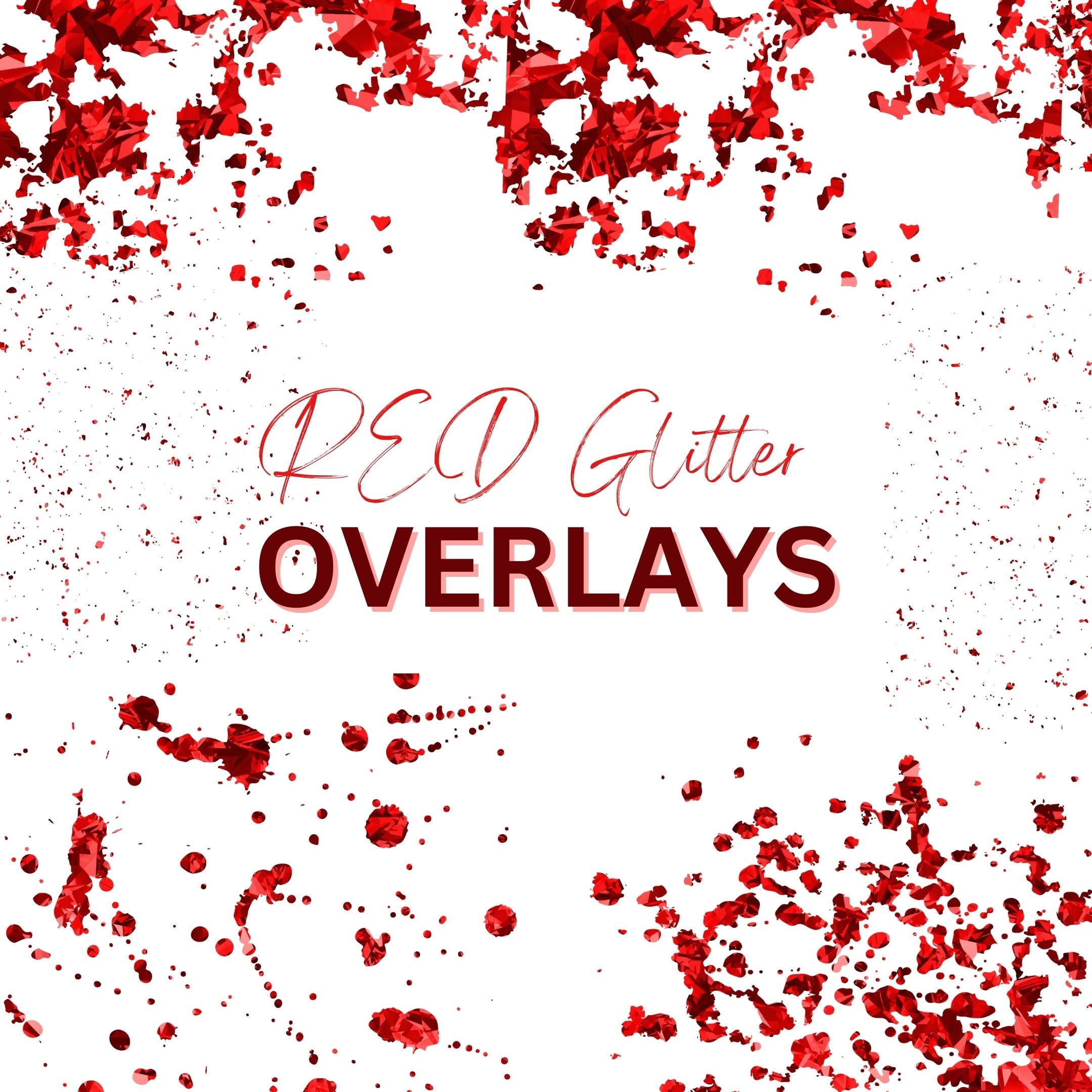 Red Glitter Overlay, Red Overlays, Red Elements, Glitter Overlays RED ...