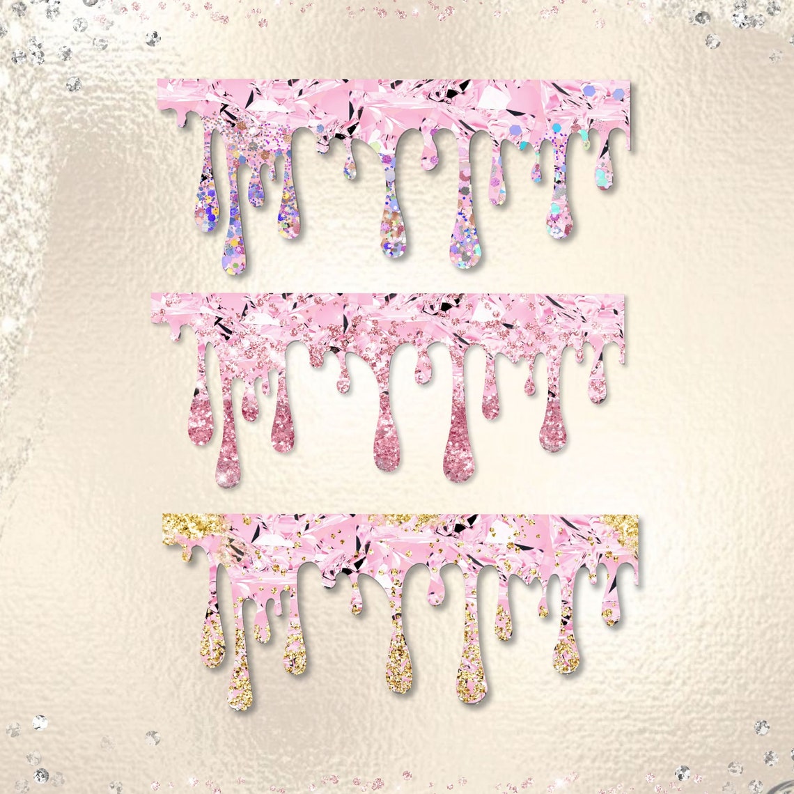 Pink GLITTER DRIPPING, Dripping Glitter Clipart, Glitter Pink Drips ...