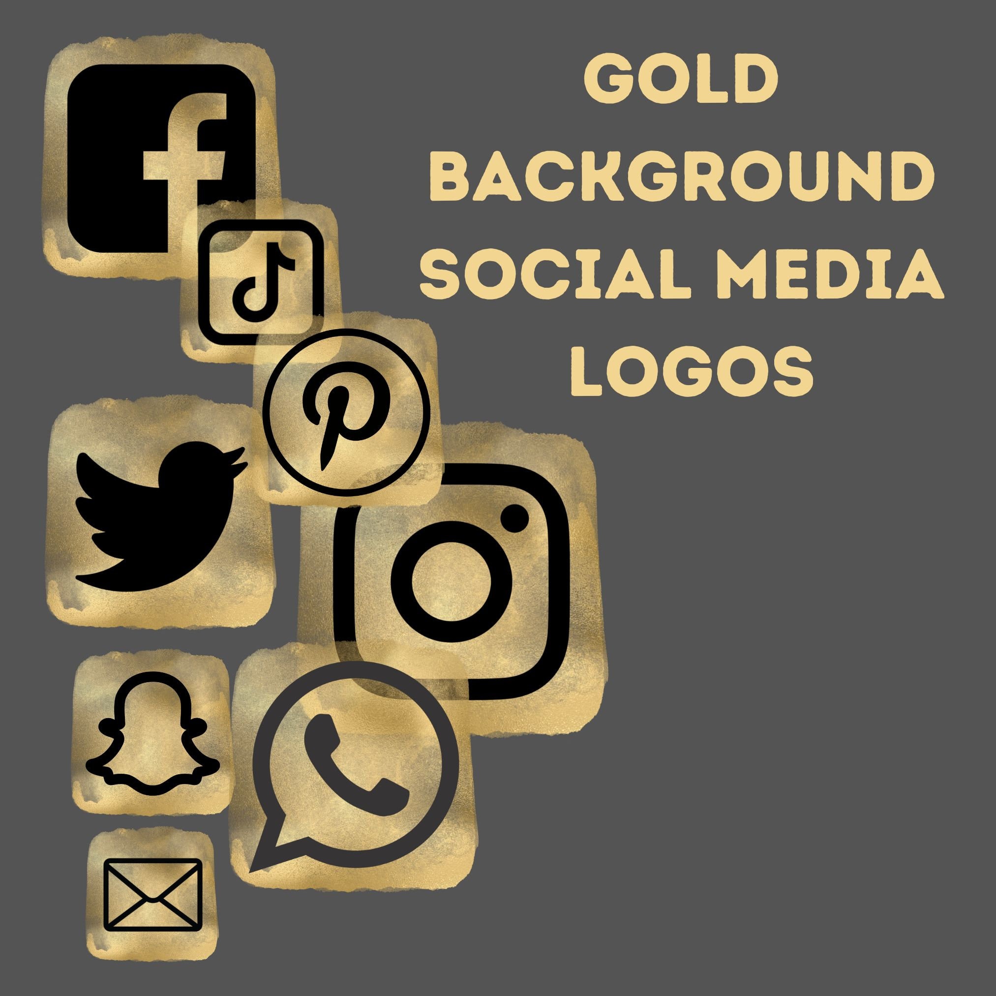 Gold Social Media Logos, Gold Instagram Logo, Gold Fb Logo, Social ...