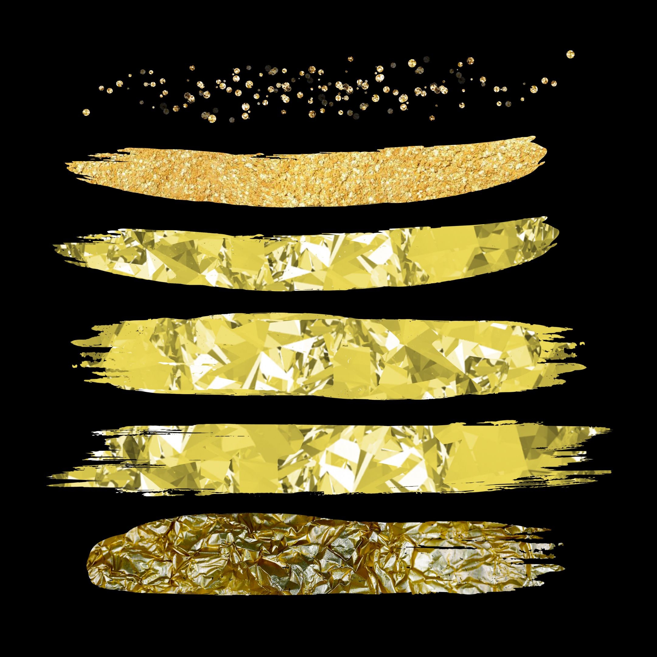 Gold Paint Brush Stroke, Gold Stroke, Gold Foil Stroke, Gold Lines ...