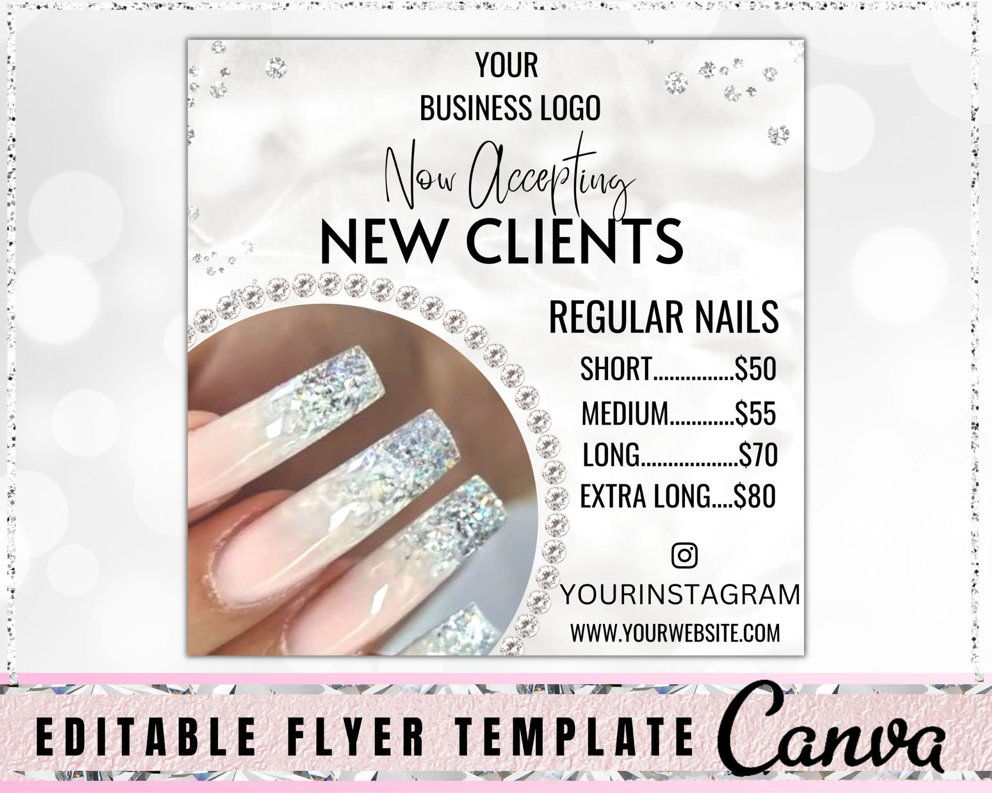 New Client Flyer, Nail Flyer, for Nails, Nail Tech Marketing Flyers ...
