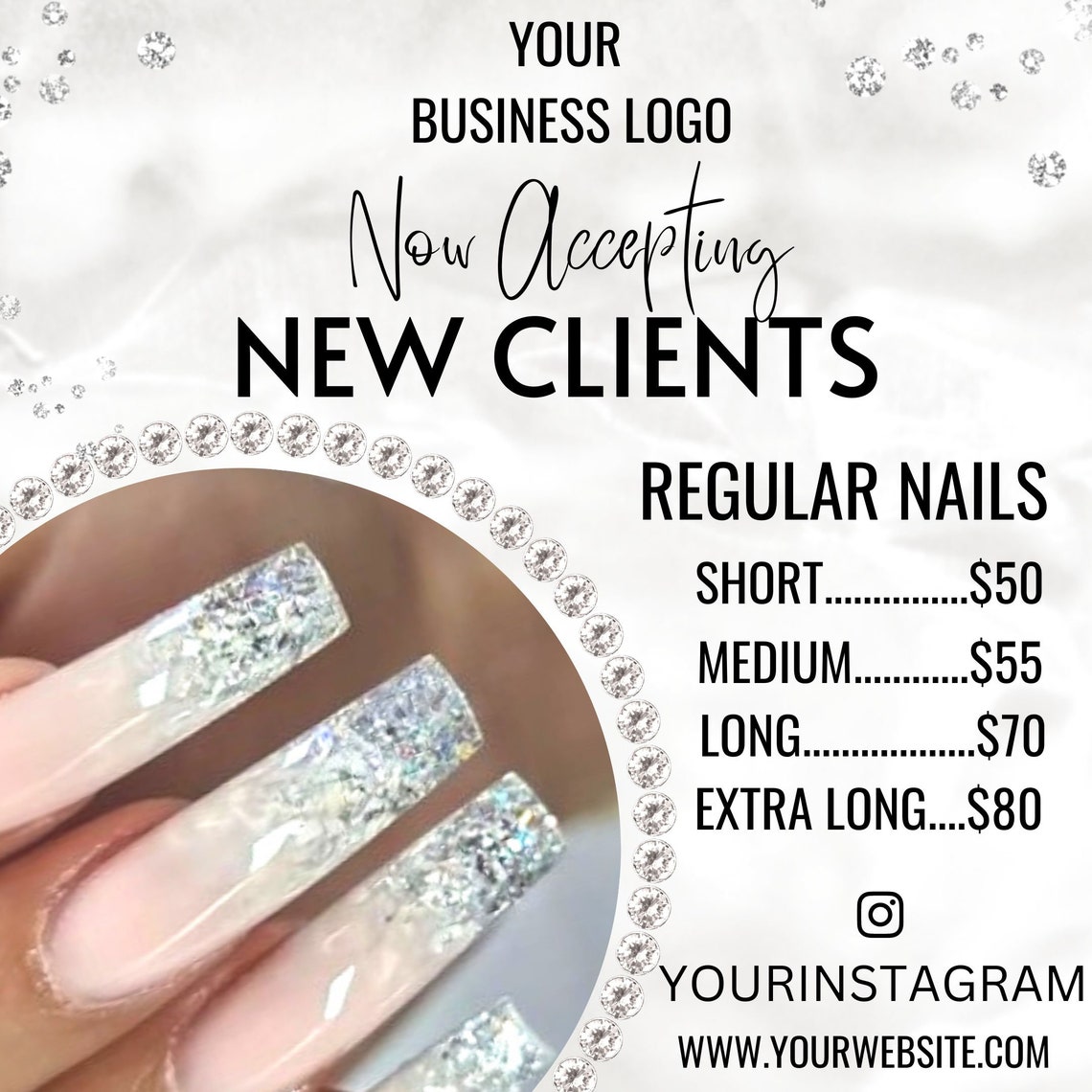 New Client Flyer, Nail Flyer, for Nails, Nail Tech Marketing Flyers ...
