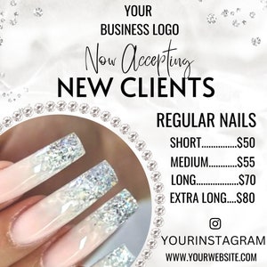 New Client Flyer, Nail Flyer, for Nails, Nail Tech Marketing Flyers ...