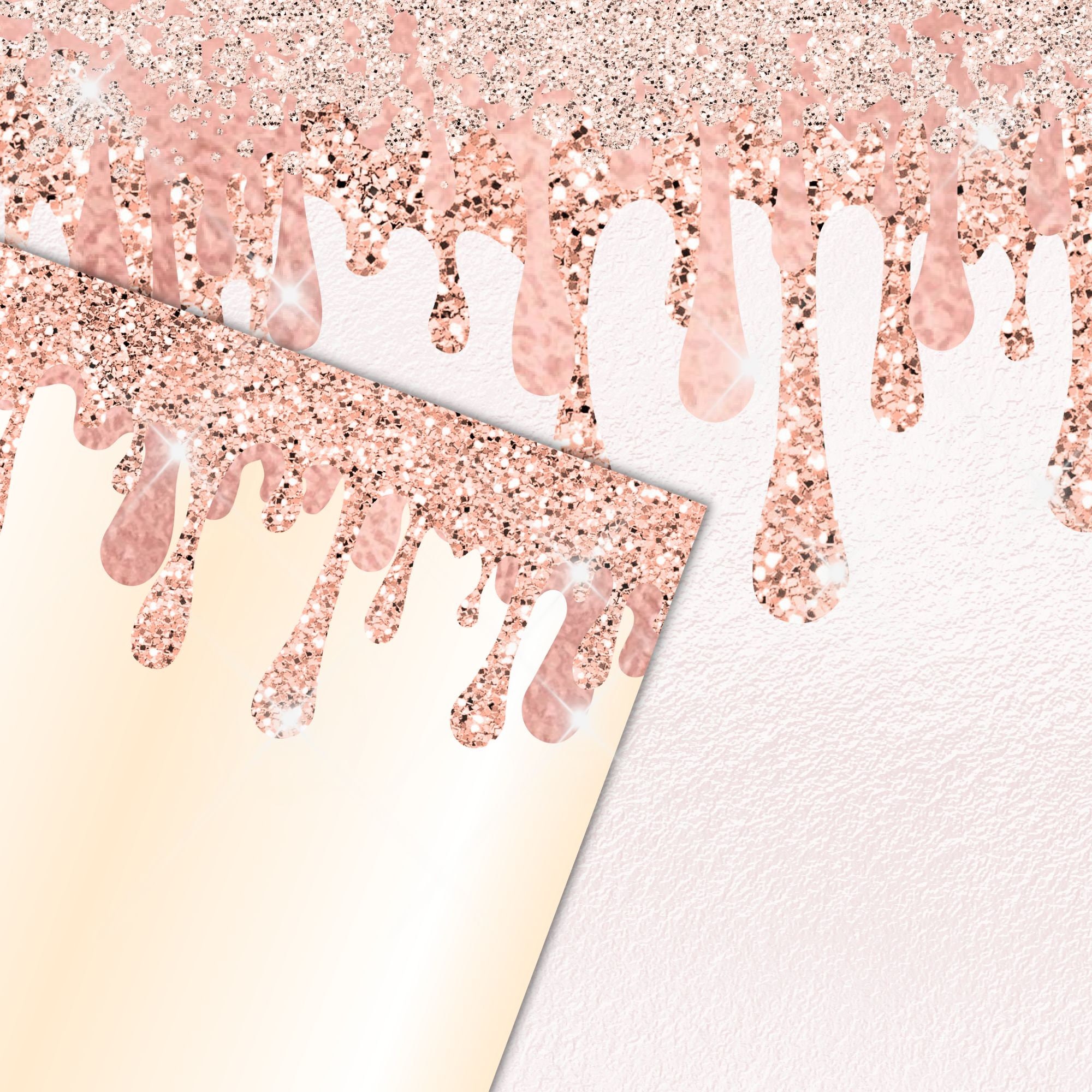 Rose Gold Dripping Glitter Digital Paper, Glitter Backgrounds With ...