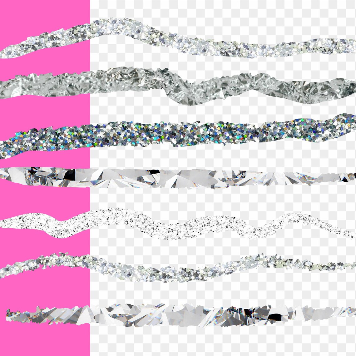 GLAM RIP STRIPS, Ripped Edges, Glam Digital Borders, Glitter Borders ...