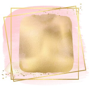 Pink Watercolor Gold Square Clipart | Glitter Border Frame | Pink Gold ...