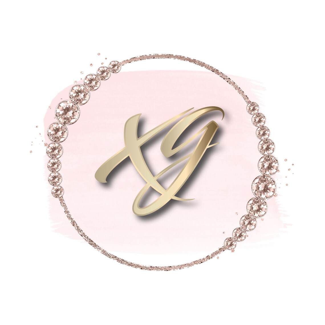 Rose Gold Round Clipart | Diamond Border Frame | Pink Gold Frame| Logo ...