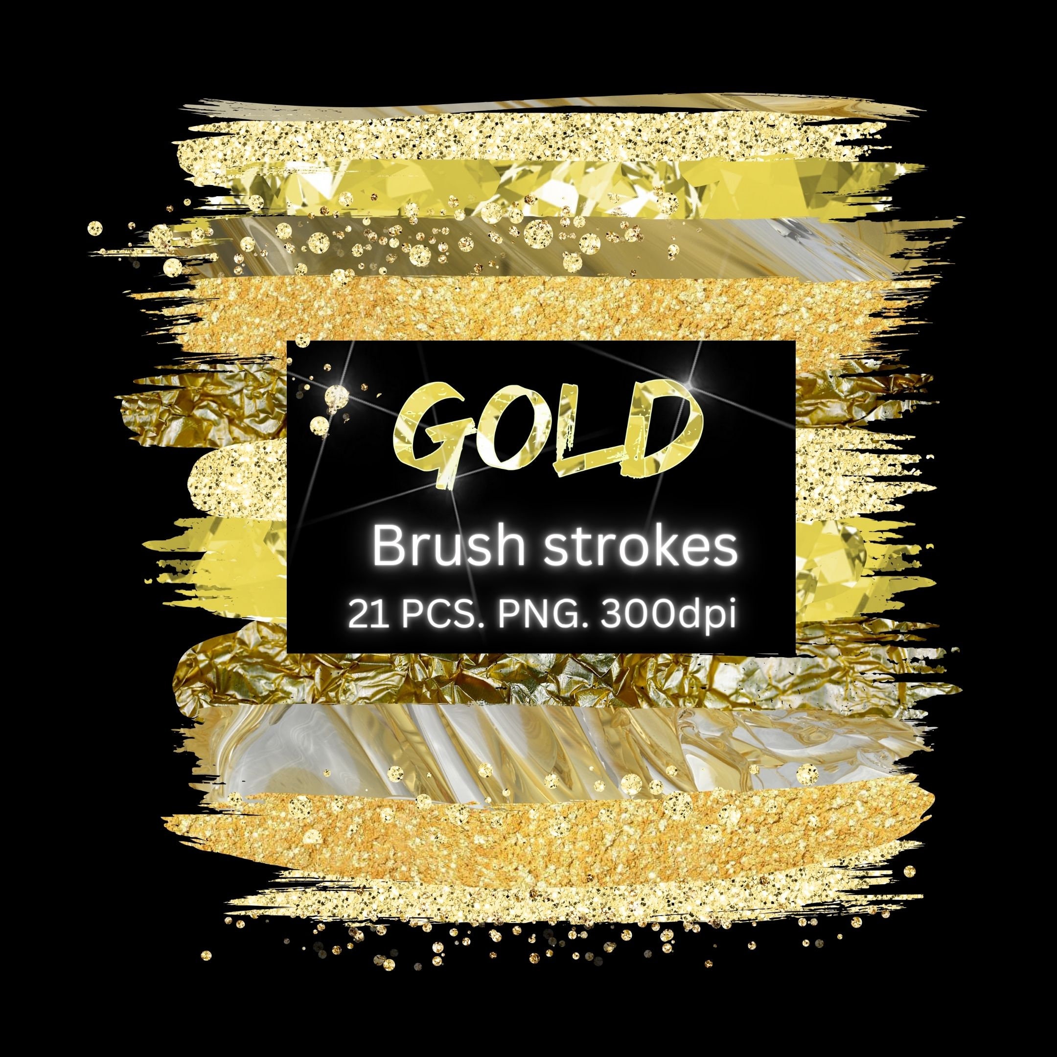 Gold Paint Brush Stroke, Gold Stroke, Gold Foil Stroke, Gold Lines ...