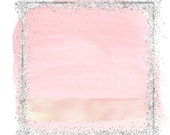 Silver Watercolor Silver Square Clipart Glitter Border Frame - Etsy