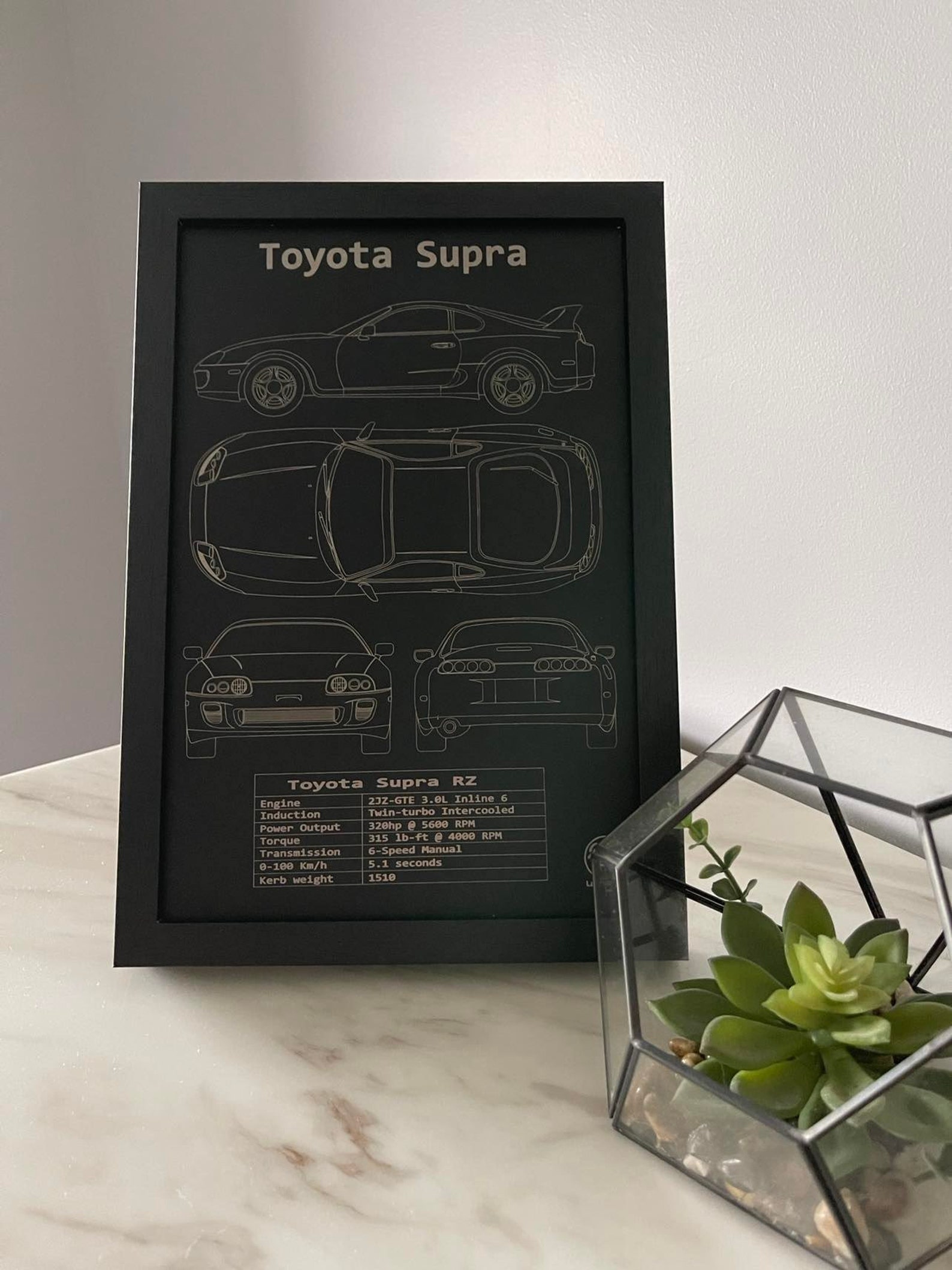 Toyota Supra RZ Blueprint Wall Art - Etsy