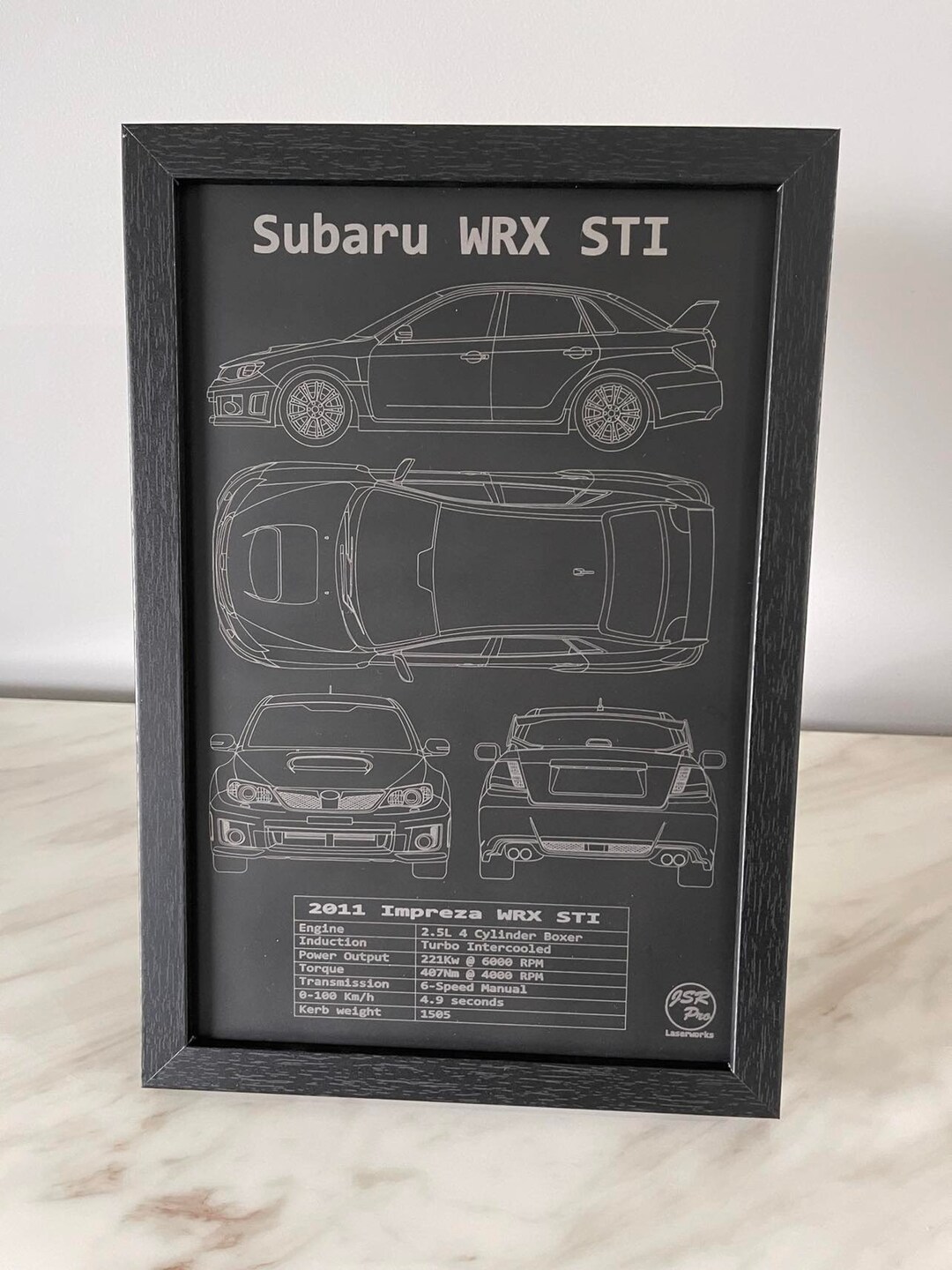 2011 Subaru WRX STI Blueprint Wall Art - Etsy UK