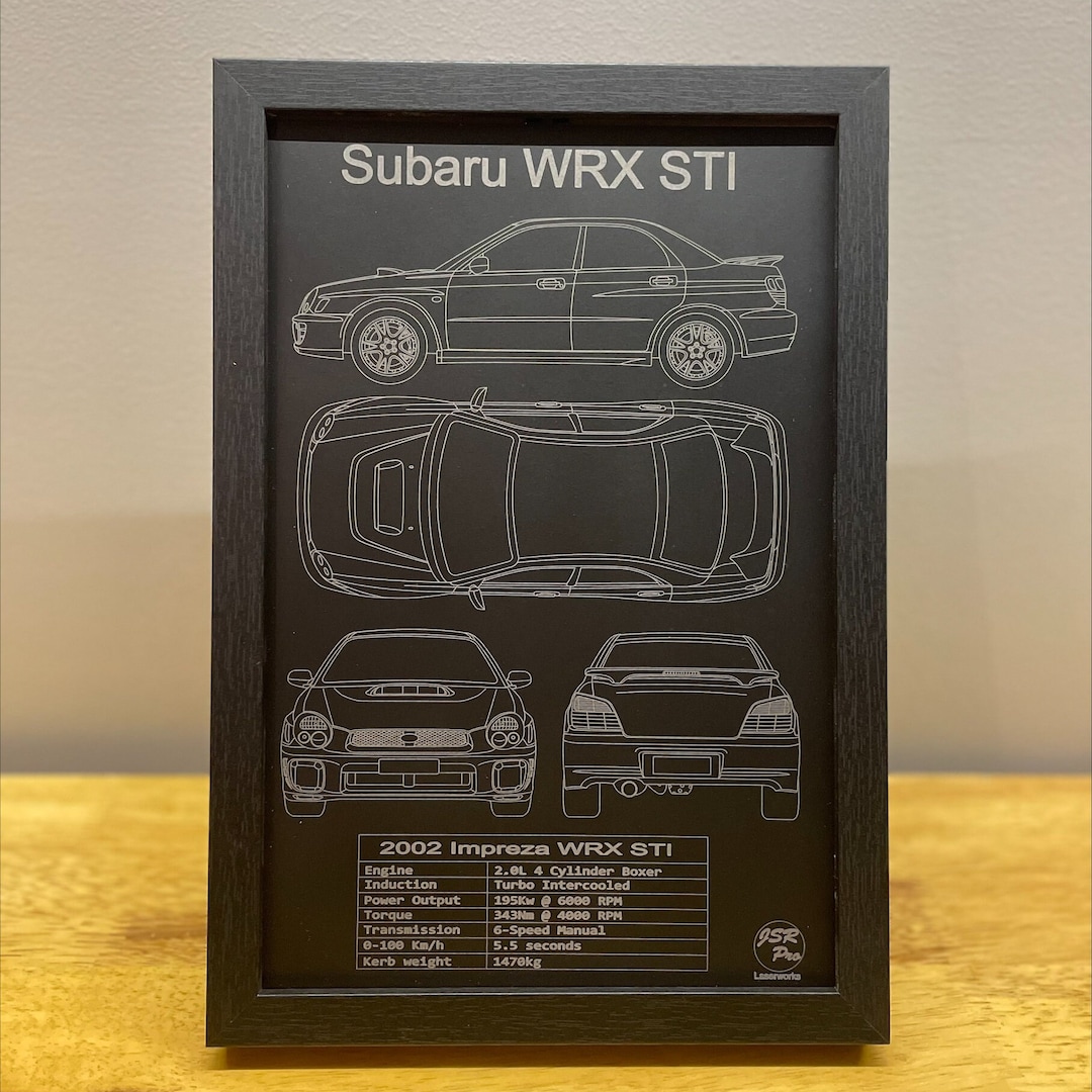 2002 Subaru Impreza WRX STI Blueprint Wall Art - Etsy