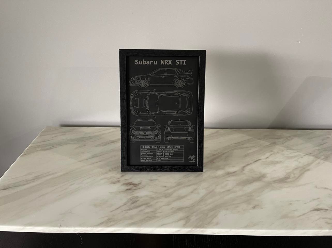 2011 Subaru WRX STI Blueprint Wall Art - Etsy UK