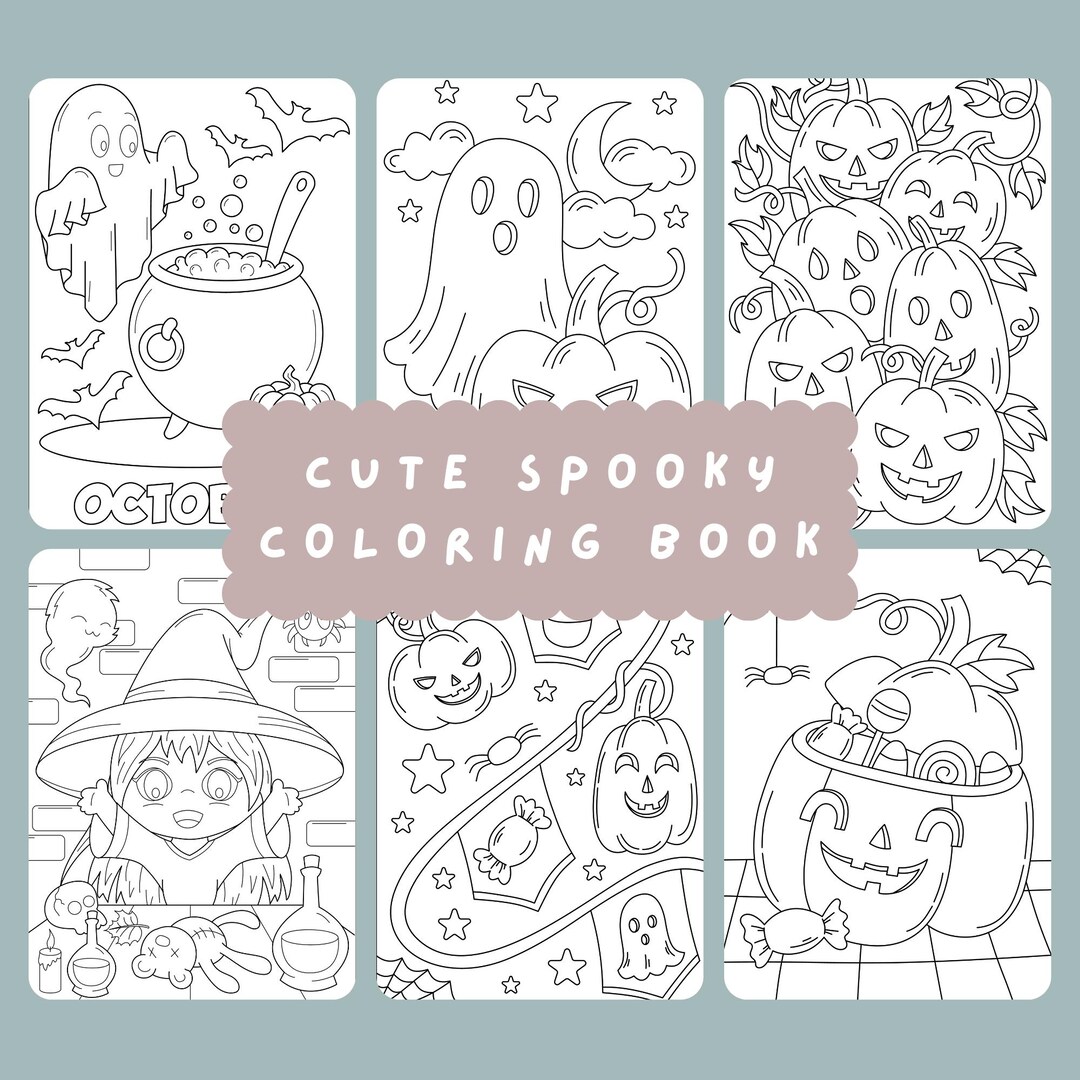 Coloring Book, Cute Spooky Coloring Pages, Kids Coloring Book, Fun and ...