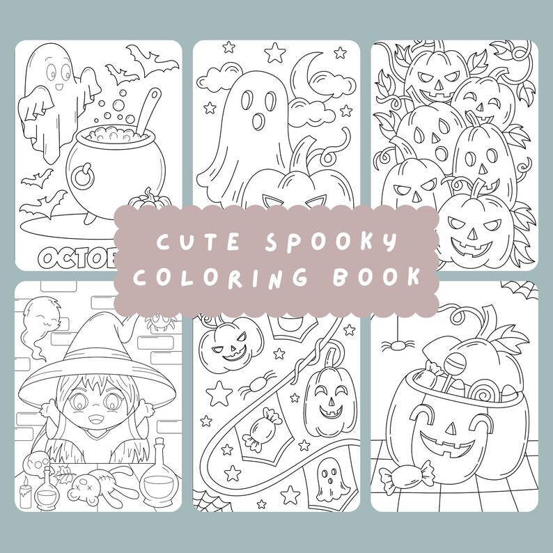 Coloring Book, Cute Spooky Coloring Pages, Kids Coloring Book, Fun and ...