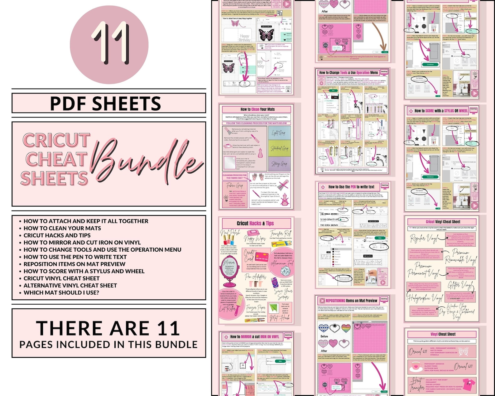 Cricut Cheat Sheets | Instant Download | Cricut Design Space | - Etsy