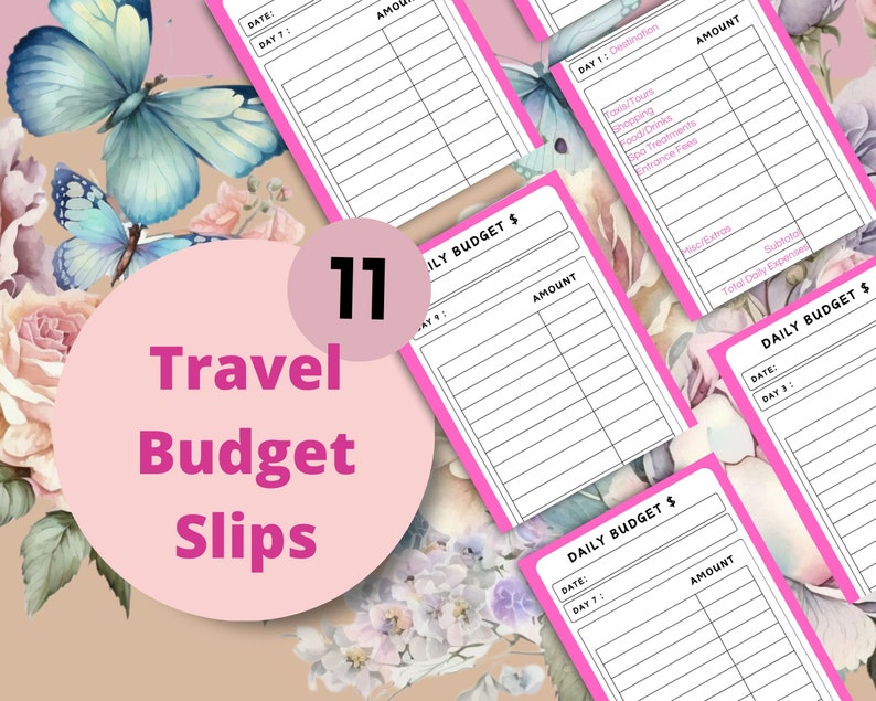 Editable Daily Travel Budget Slips Set of 11 Canva - Etsy