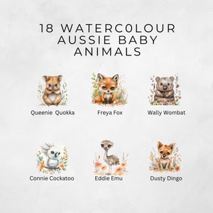 Cute Baby Australian Animals Nursery Clipart | Wall Decor | Commercial ...