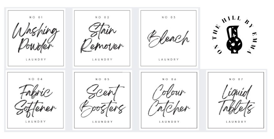 Printable & Editable Laundry Room Labels | Minimalist Laundry Room ...