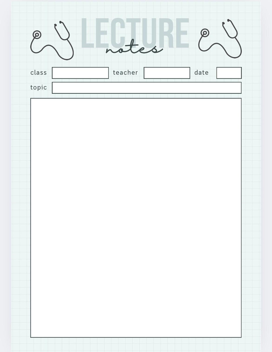 Lecture Note Template - Etsy