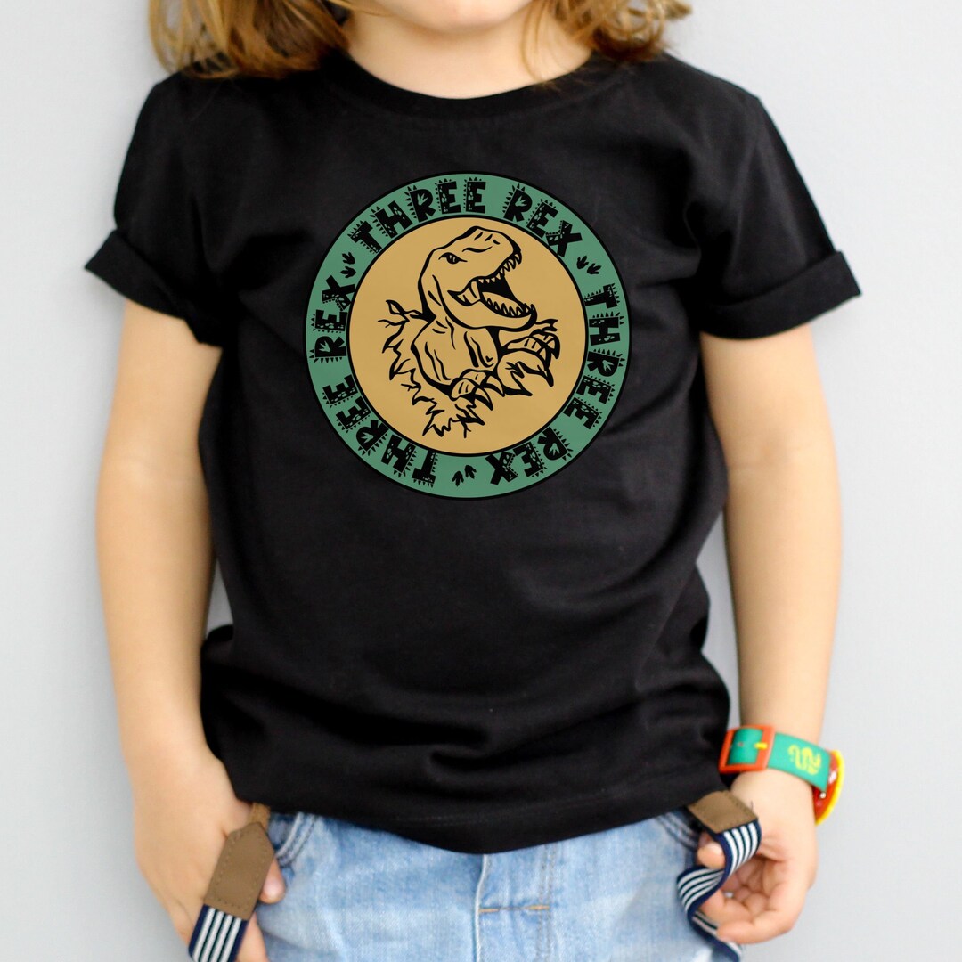 Three Rex Tshirt, 3rex Birthday Shirt, Boys Dinosaur Birthday Tee, 3rd ...
