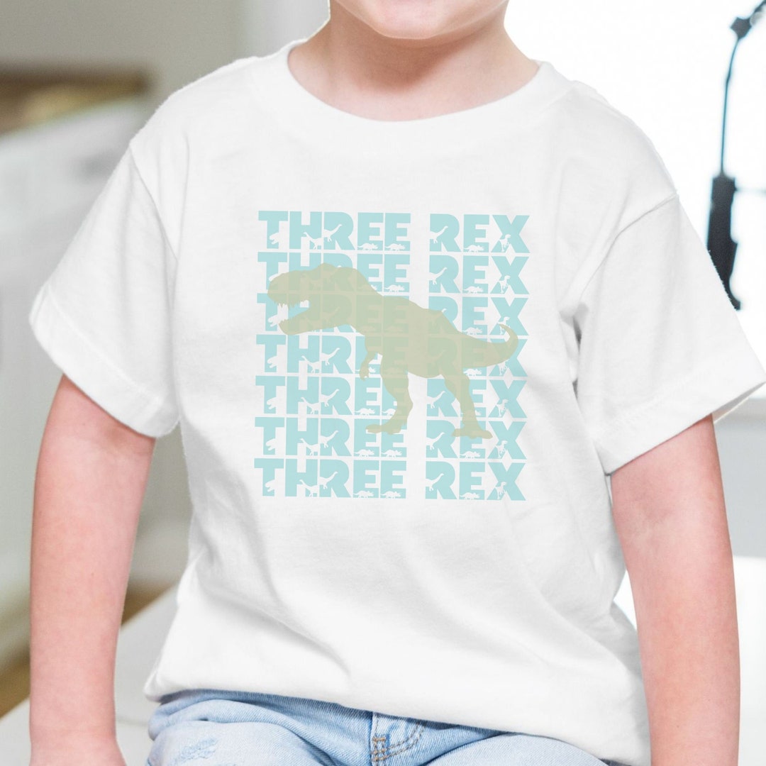 Three Rex Tshirt, 3rex Birthday Shirt, Boys Dinosaur Birthday Tee, 3rd ...