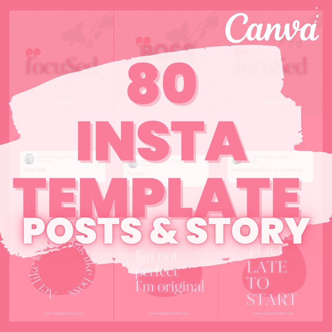 80 BUNDLE Instagram STORY and POST Templates boss Babe Instagram Quote ...