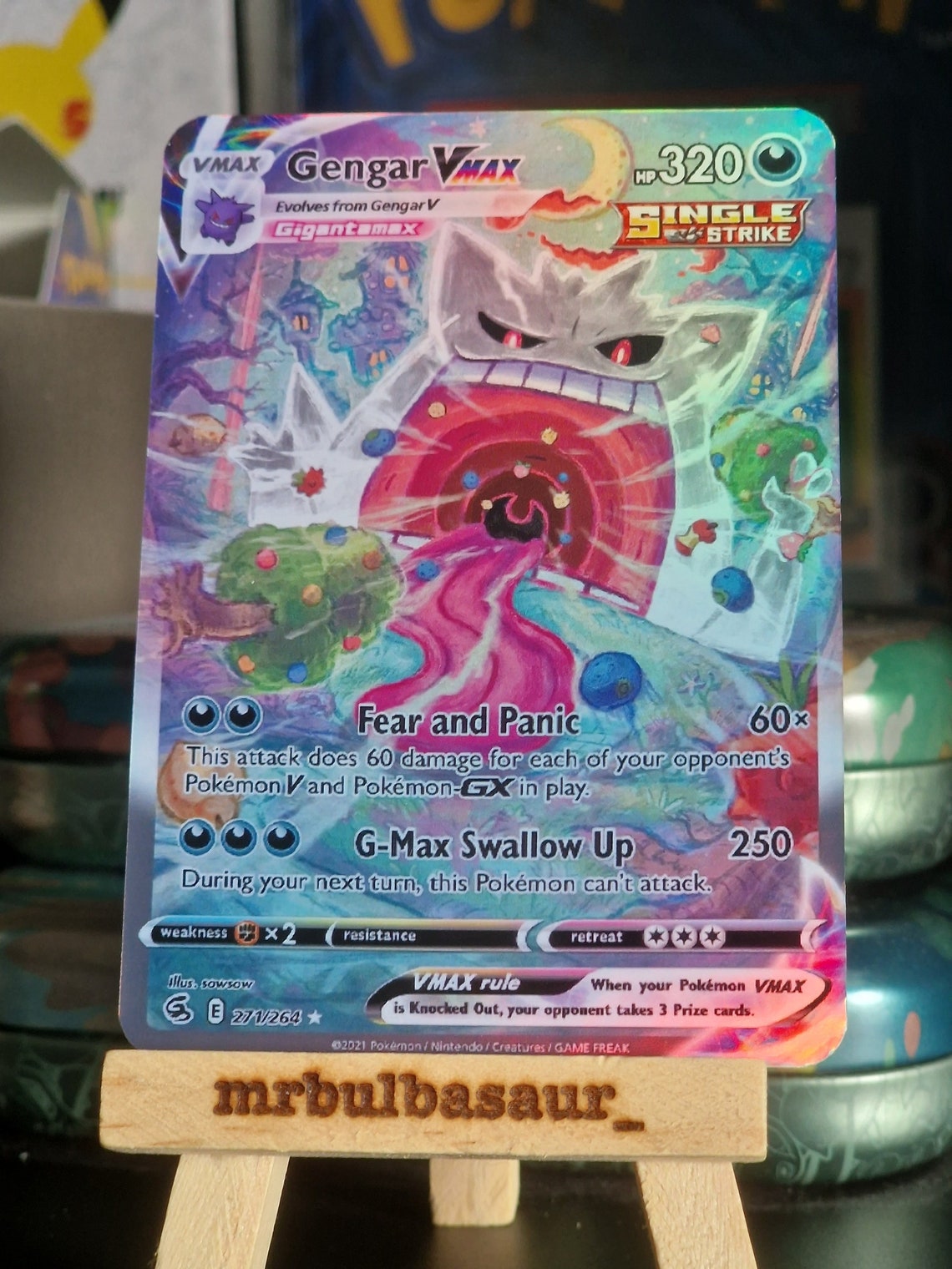 Gengar Vmax Alt Art SHINY EDIT PROXY Custom Card Fusion - Etsy