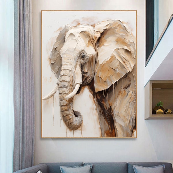Large Elephant Painting - Etsy
