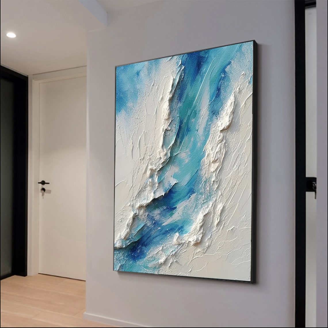 Large Seascape Wall Art,3d Textured Wall Art,3d Ocean Hand Textured ...