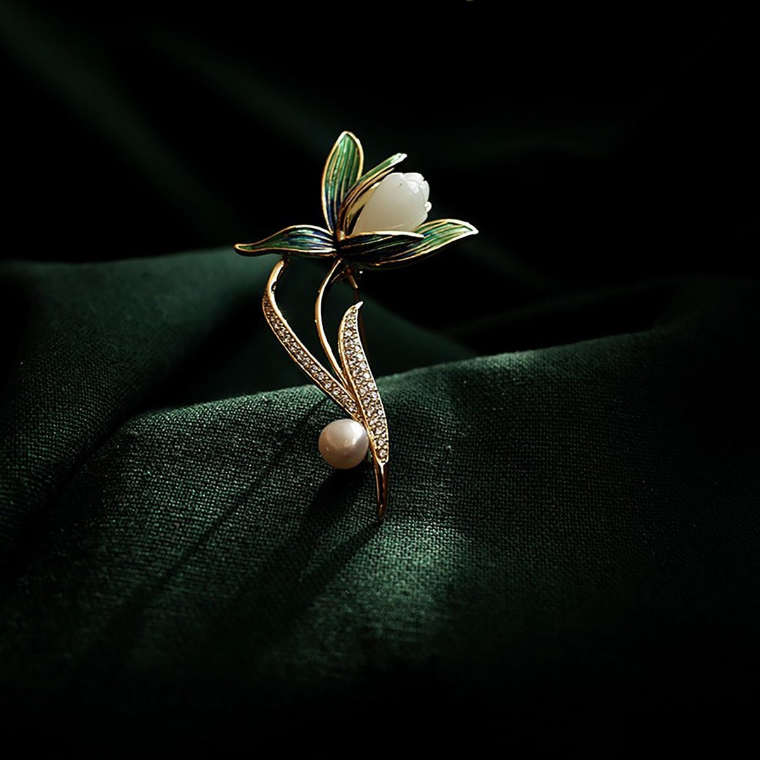 Classic Chinese Style Lotus Brooch Coat Set Accessories, Gift for My ...