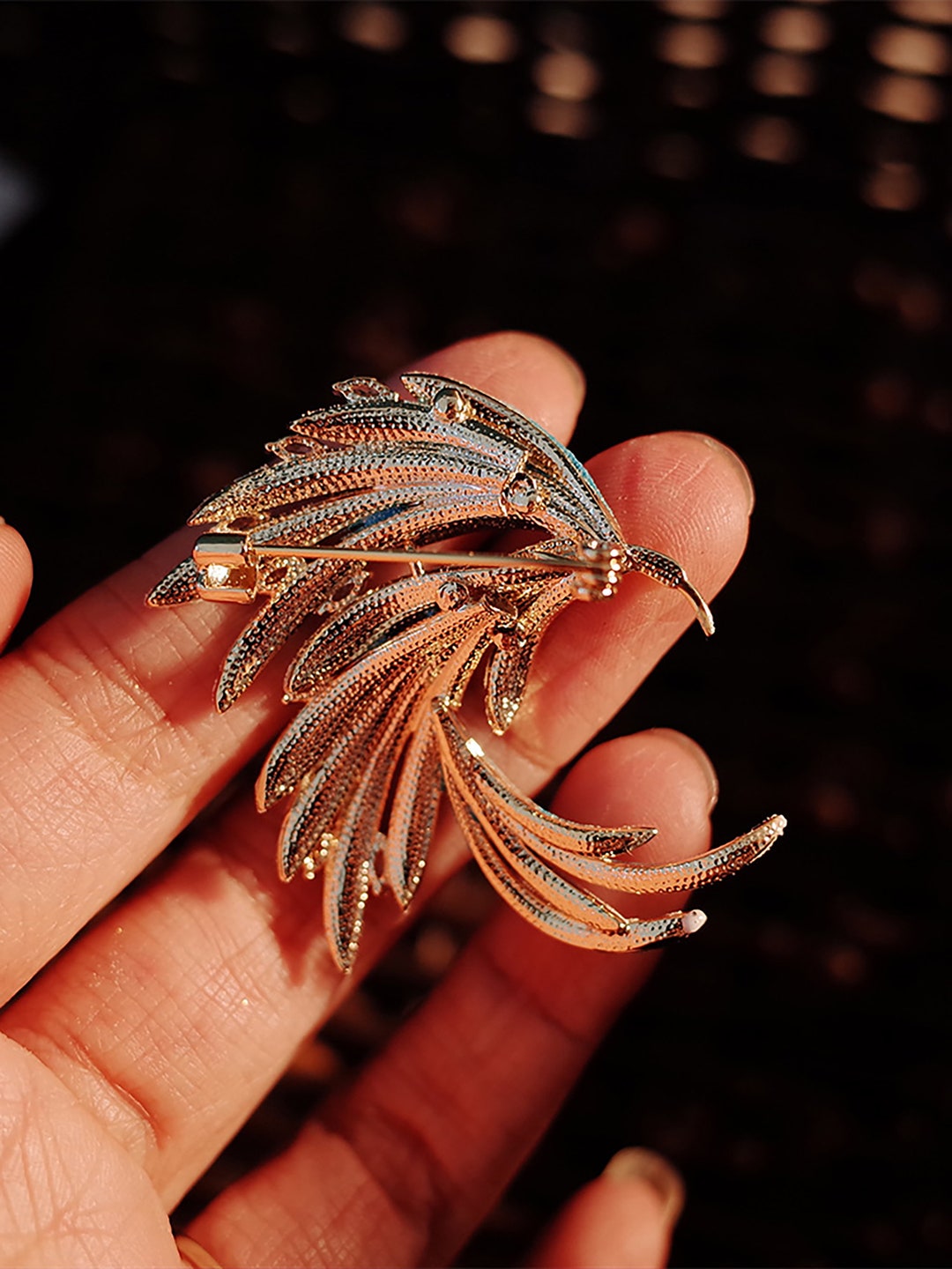 Vintage Phoenix Lingyu Enamel Brooch, Chinese Style Phoenix Tail Brooch ...