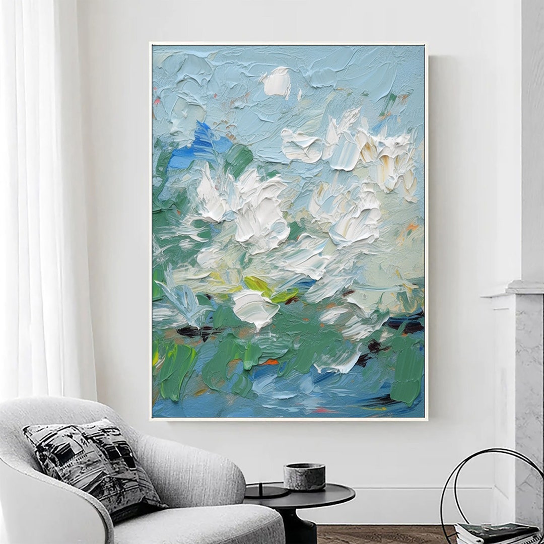 Green Abstract Oil Painting on Canvasoriginal Green Textured - Etsy