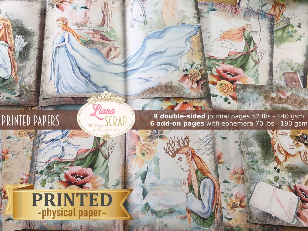 Forest Elf Junk Journal Printed Paper Elves Collage Sheets - Etsy