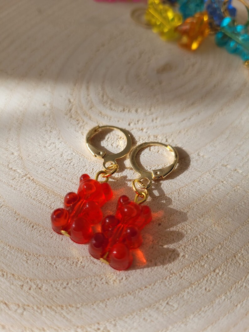 Colored Gummy Bear Earring , Haribo Gummies Jewelry , Haribo Accessory , Animal Earrings - Etsy