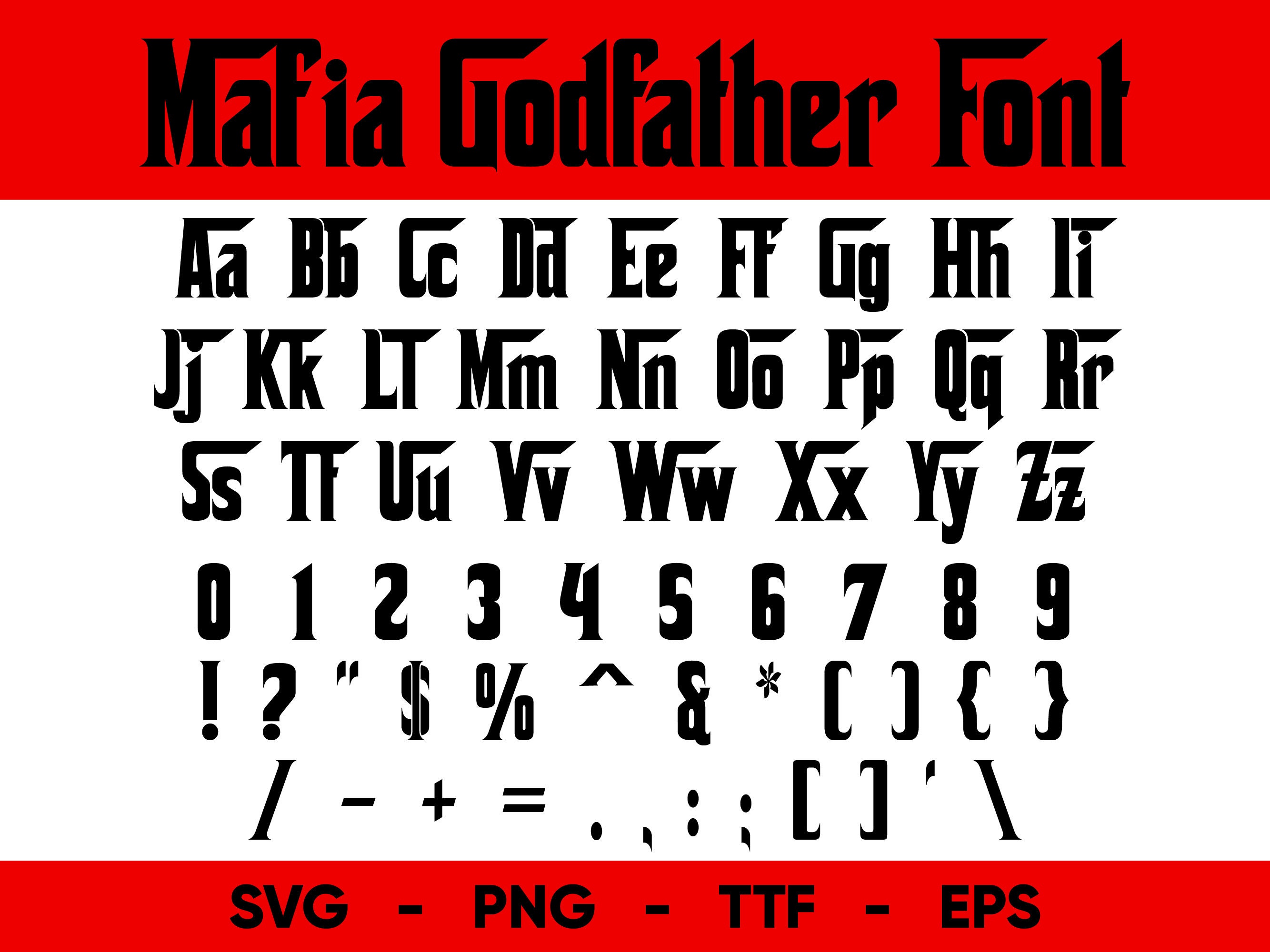 Mafia Godfather Font SVG Mafia Godfather Font Svg Files for - Etsy New ...