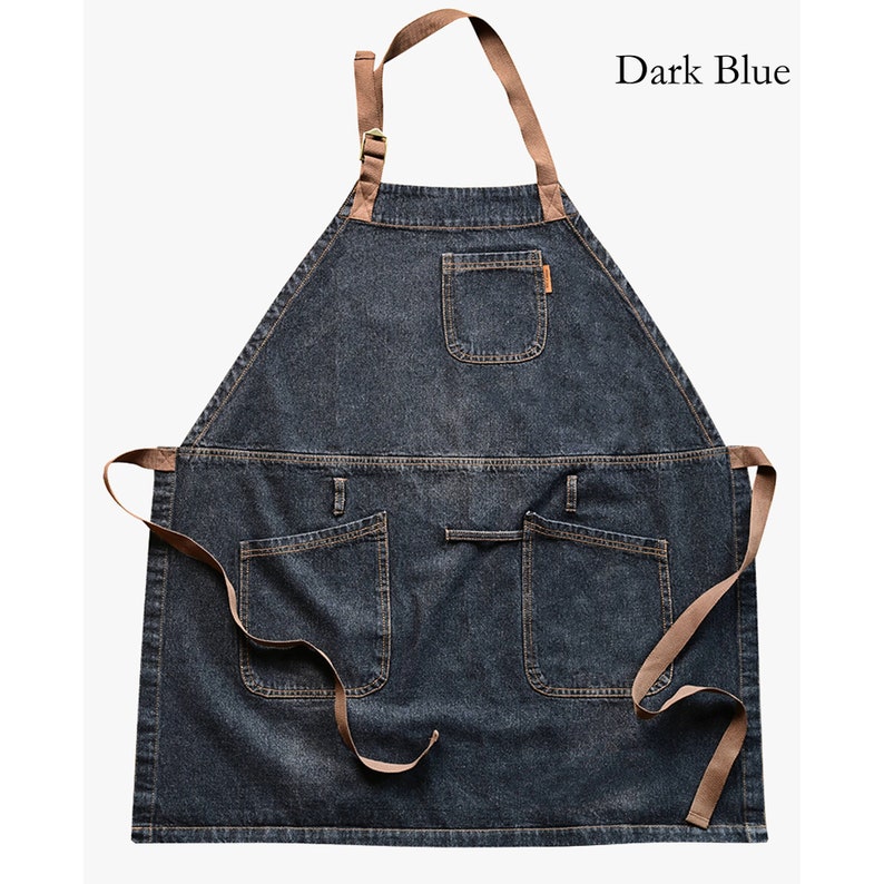 Denim Apron Multi-pocket Apronbaking Apron for Menbartender - Etsy