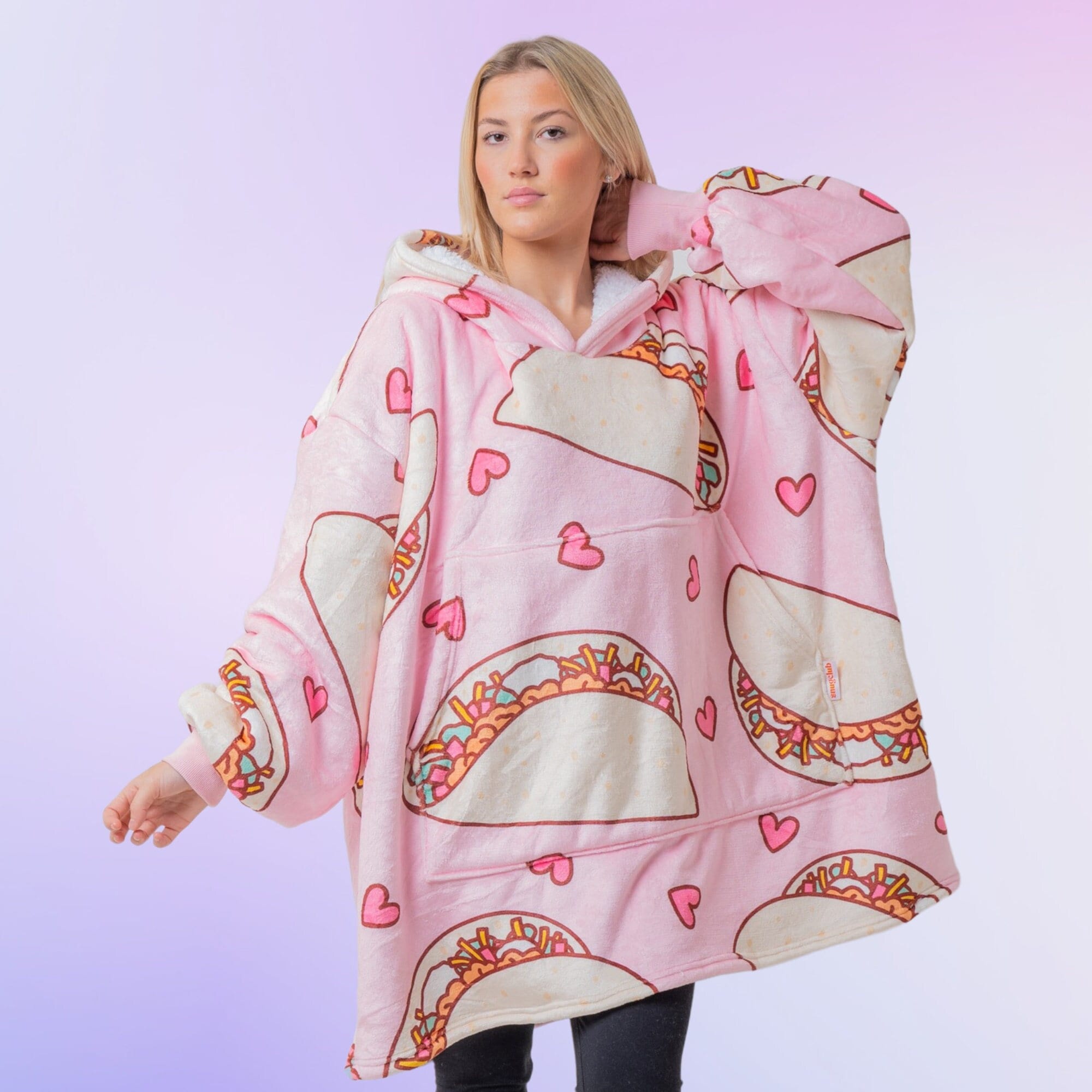Christmas Gift Pink Taco Oodie Hoodie Blanket Snuddie Snoodie - Etsy
