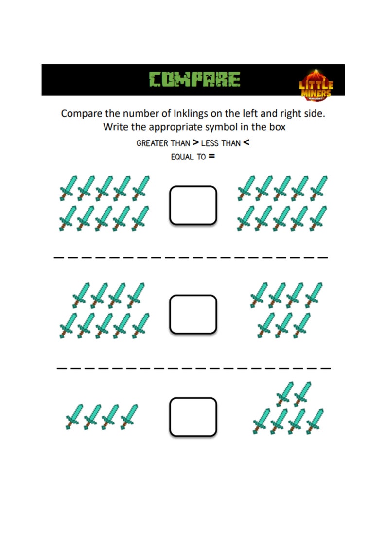 Homeschool Study Unit Minecraft Math Pre-k Kindergarten and - Etsy