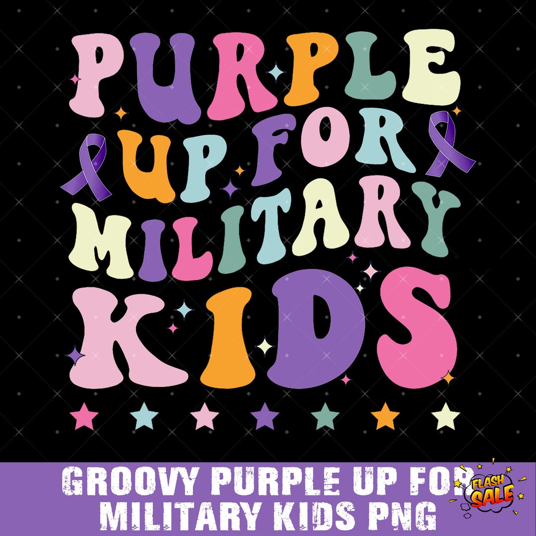 Groovy Purple up for Military Kids PNG, Month of the Military Kids ...