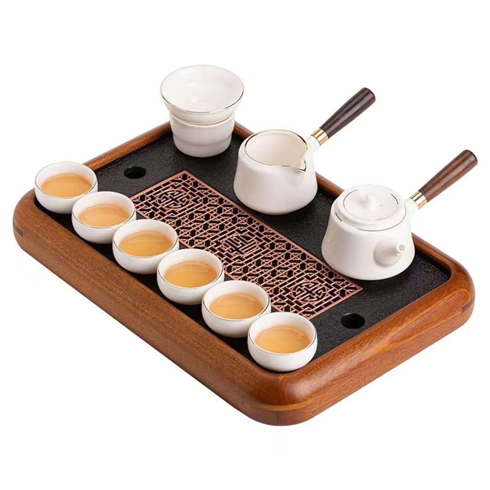 Rosewood Solid Wood Tea Tray Kung Fu Tea Set Household Drainage and ...
