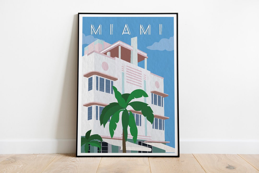 Miami Poster - Digital Download Poster - Travel Poster - Fashion Wall ...