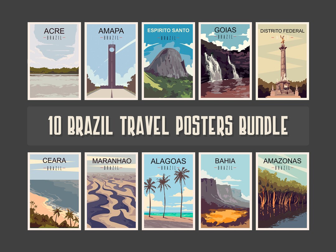 10 Brazil Poster Bundle - Digital Download Poster - Travel Poster ...