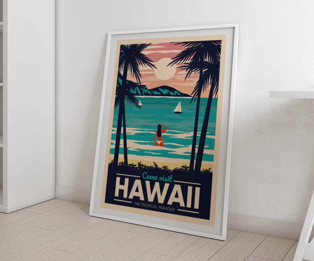 Hawaii Poster Digital Download Poster Travel Poster - Etsy