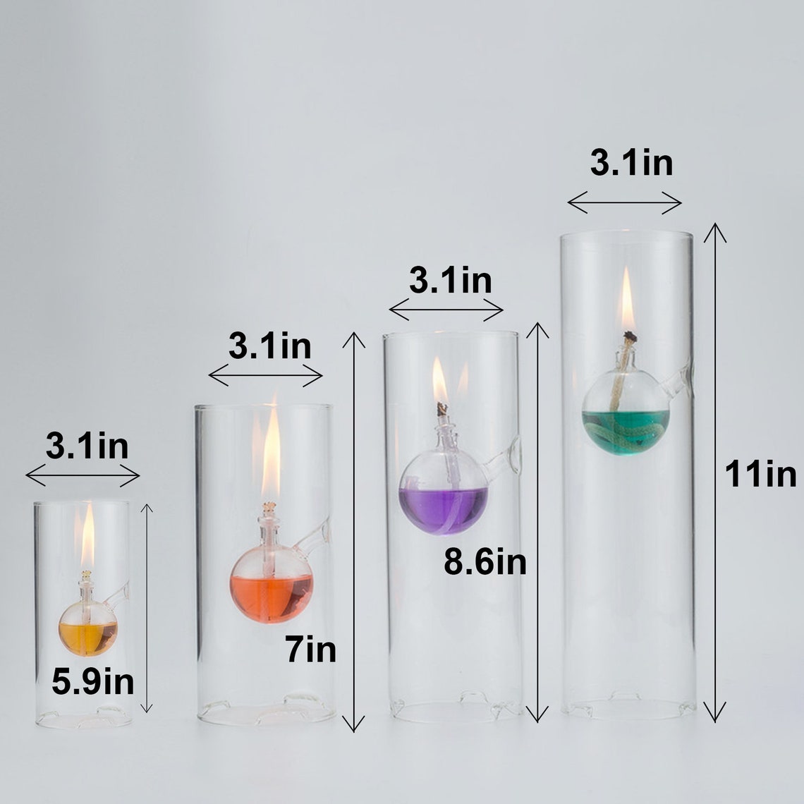 Glass Oil Lamp Transparent Glass Oil Lamp Kerosene Lamp - Etsy